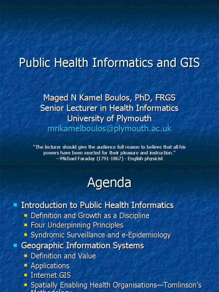Public Health Informatics and GIS | PDF | Geographic Information System ...