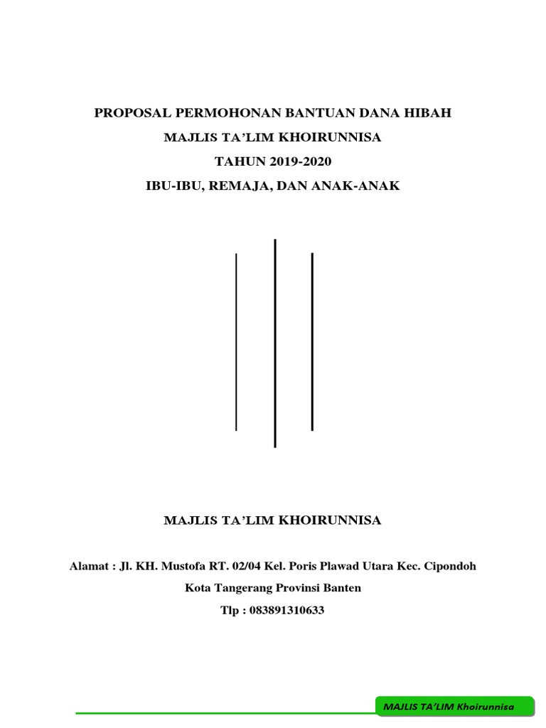 Proposal Permohonan Bantuan Dana Hibah Majlis Ta'Lim Khoirunnisa TAHUN ...