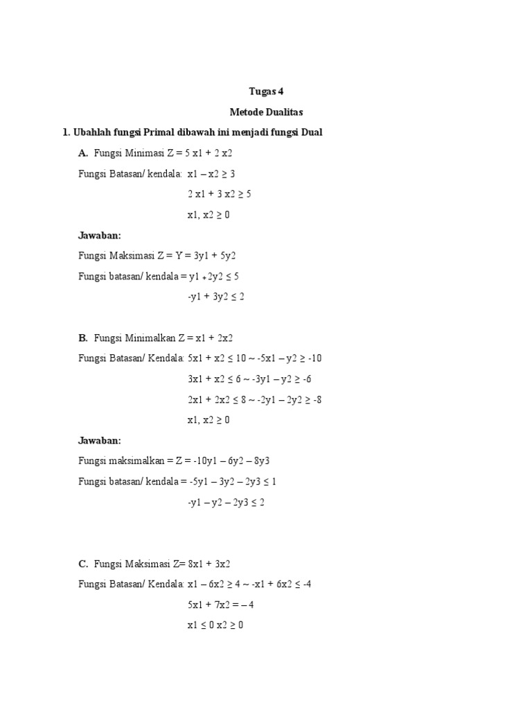 Tugas 4 Riset Operasional | PDF