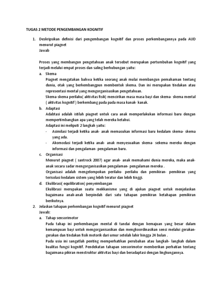 Tugas 2 Metode Pengembangan Kognitif | PDF