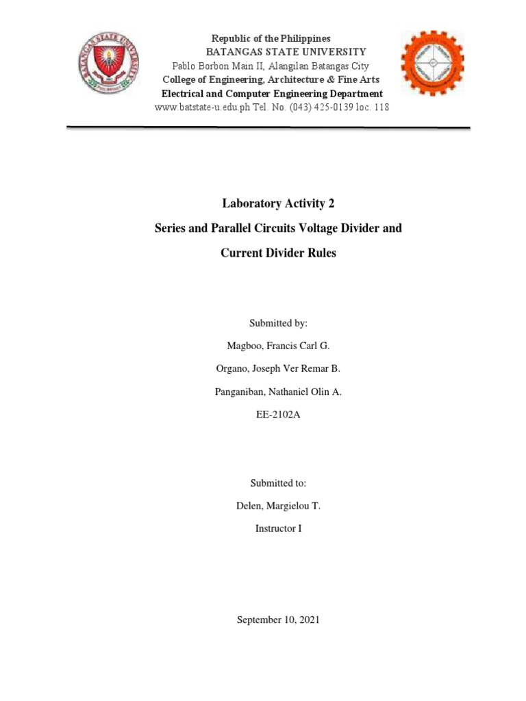 Series and Parallel Circuits Voltage Divider and Current Divider Rules | PDF | Series And ...