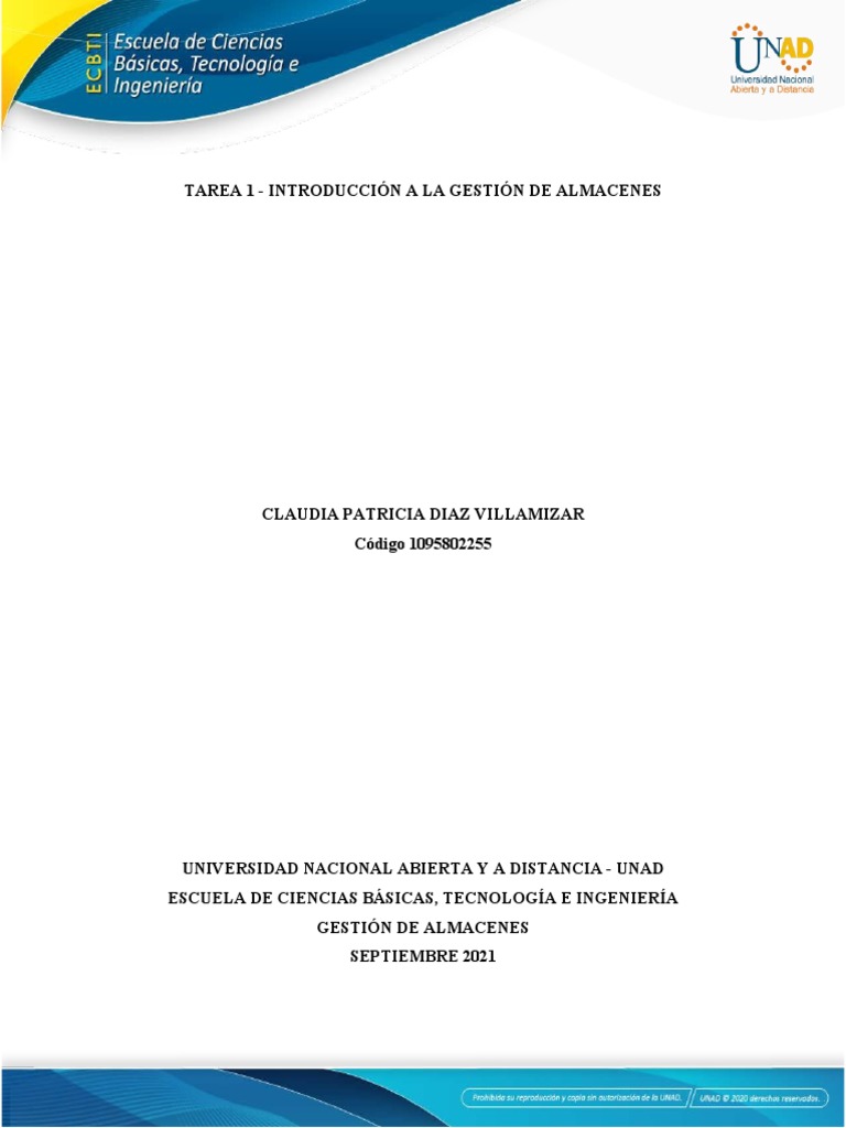 G Alm Tarea 1 Claudia P. Diaz v. 212051A 954 | PDF | Almacén | Logística G Alm Tarea 1 Claudia P. Diaz v. 212051A 954 | PDF | Almacén | Logística