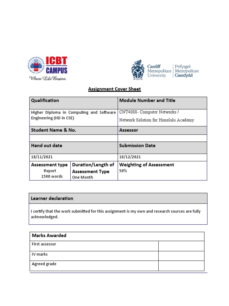 Assignment Cover Sheet Qualification Module Number and Title | PDF | Ip ...