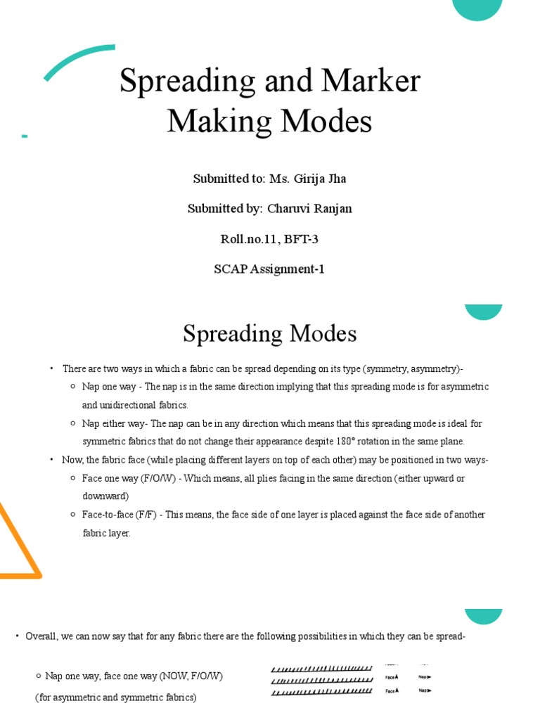 Spreading and Marker Making Modes | PDF | Symmetry | Textiles