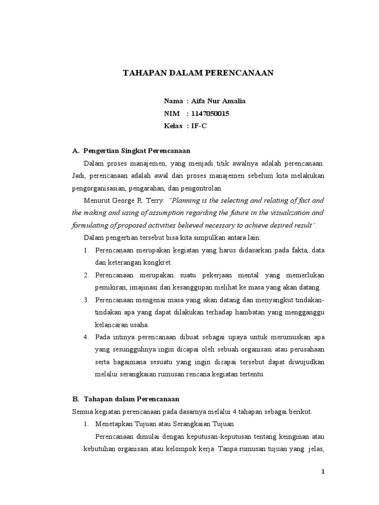 Panduan Tahapan Perencanaan | PDF