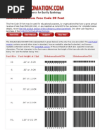 Free IDAutomation Code 39 Font Download | PDF