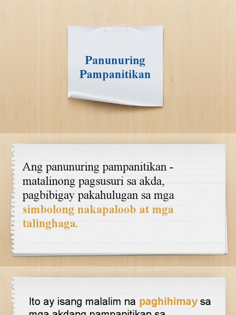 Panunuring Pampanitikan | PDF
