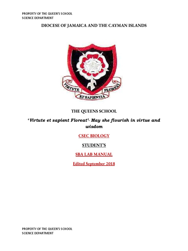 CSEC Biology Manual 2018-2020 | PDF | Experiment | Hypothesis