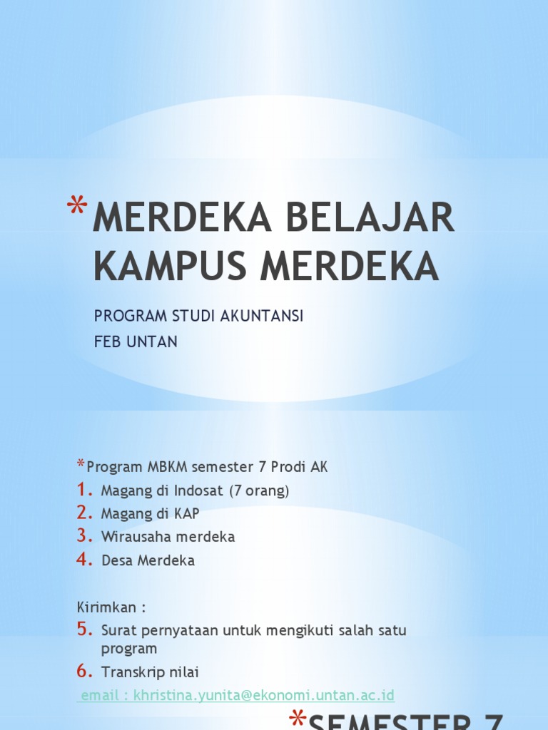 Merdeka Belajar Kampus Merdeka: Program Studi Akuntansi Feb Untan | PDF
