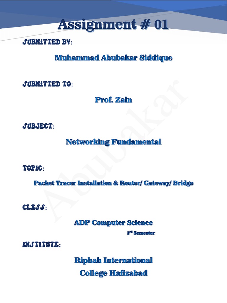 Networking Fundamental Assignment 1 | PDF | Computer Network | Gateway (Telecommunications)