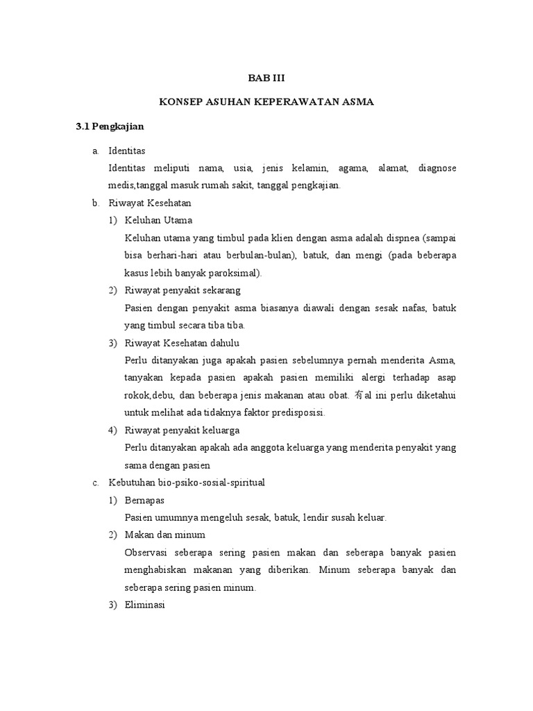 BAB IIl Konsep Askep Asma | PDF