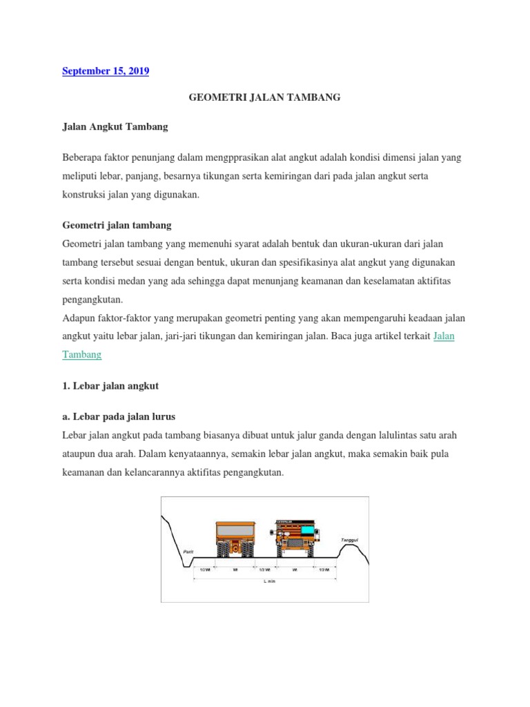 Geometri Jalan Tambang | PDF Geometri Jalan Tambang | PDF