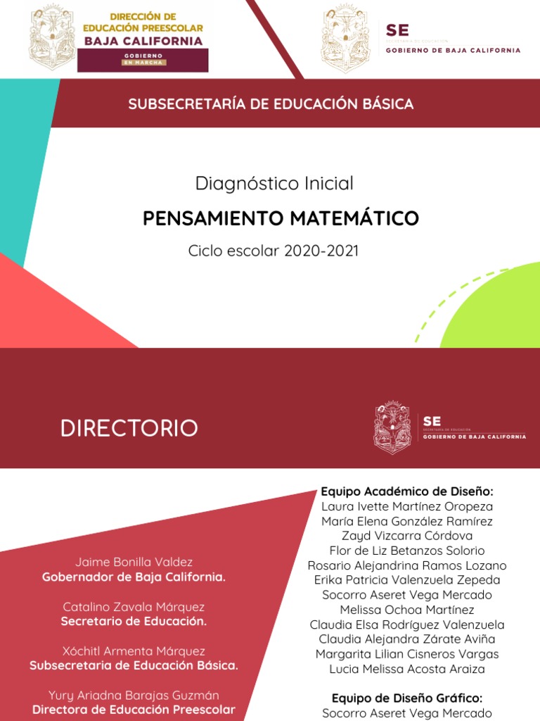 Diagnóstico Pensamiento Matemático | PDF | Educación de la primera ...