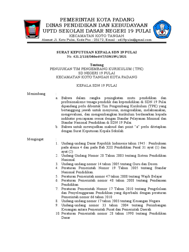 SK TPK SD 19 2021-2022 | PDF