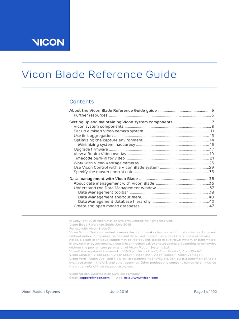 Vicon Blade 3 Reference | PDF | Camera | Personal Computers