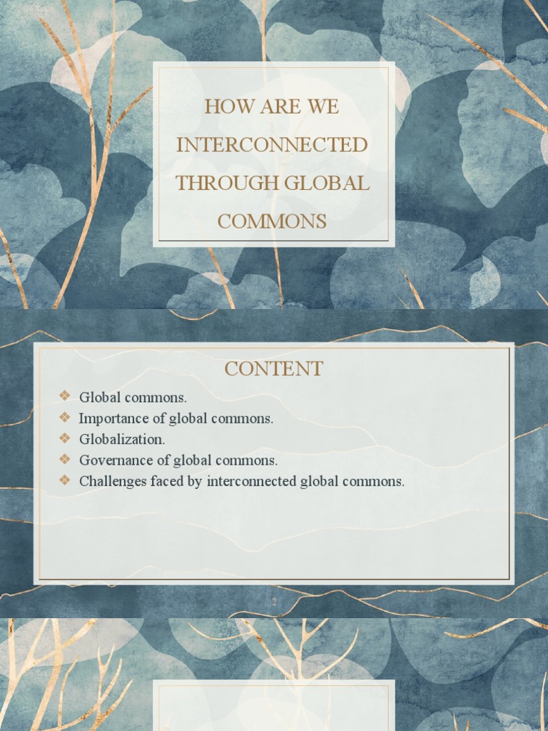 How Are We Interconnected Through Global Commons | PDF | Globalization ...