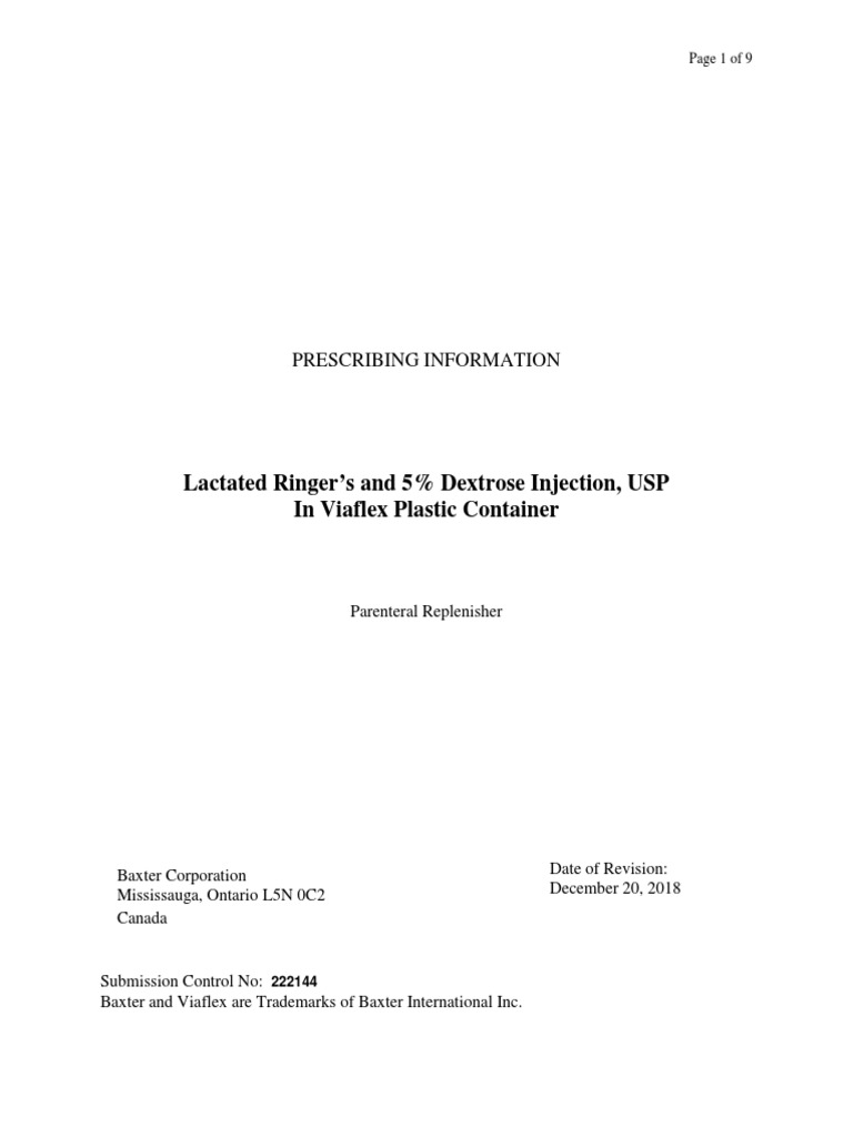 D5LR | PDF | Intravenous Therapy | Medicine
