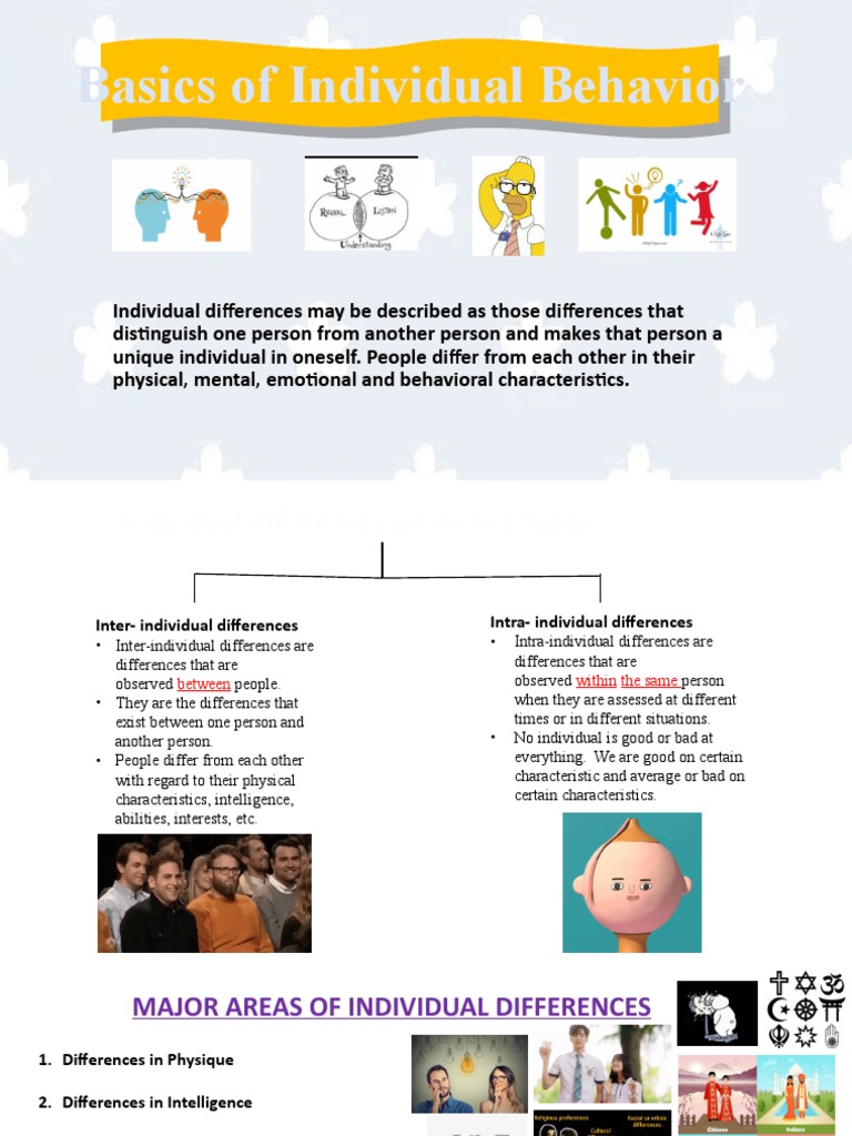Basics of Individual Behavior | PDF | Intelligence | Emotional Intelligence