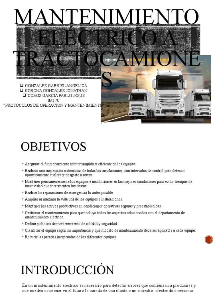 Mantenimiento Eléctrico A Tractocamiones 7c | PDF | Regulación