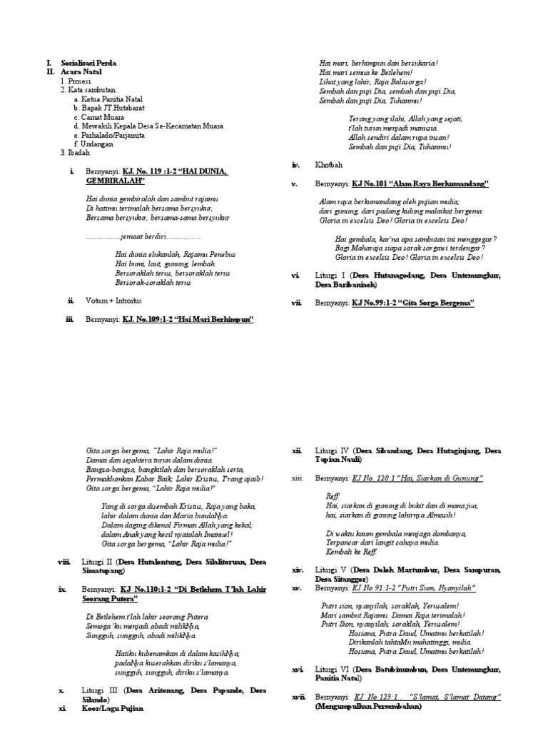 Tertib Acara Natal Muda-Mudi 2021 | PDF