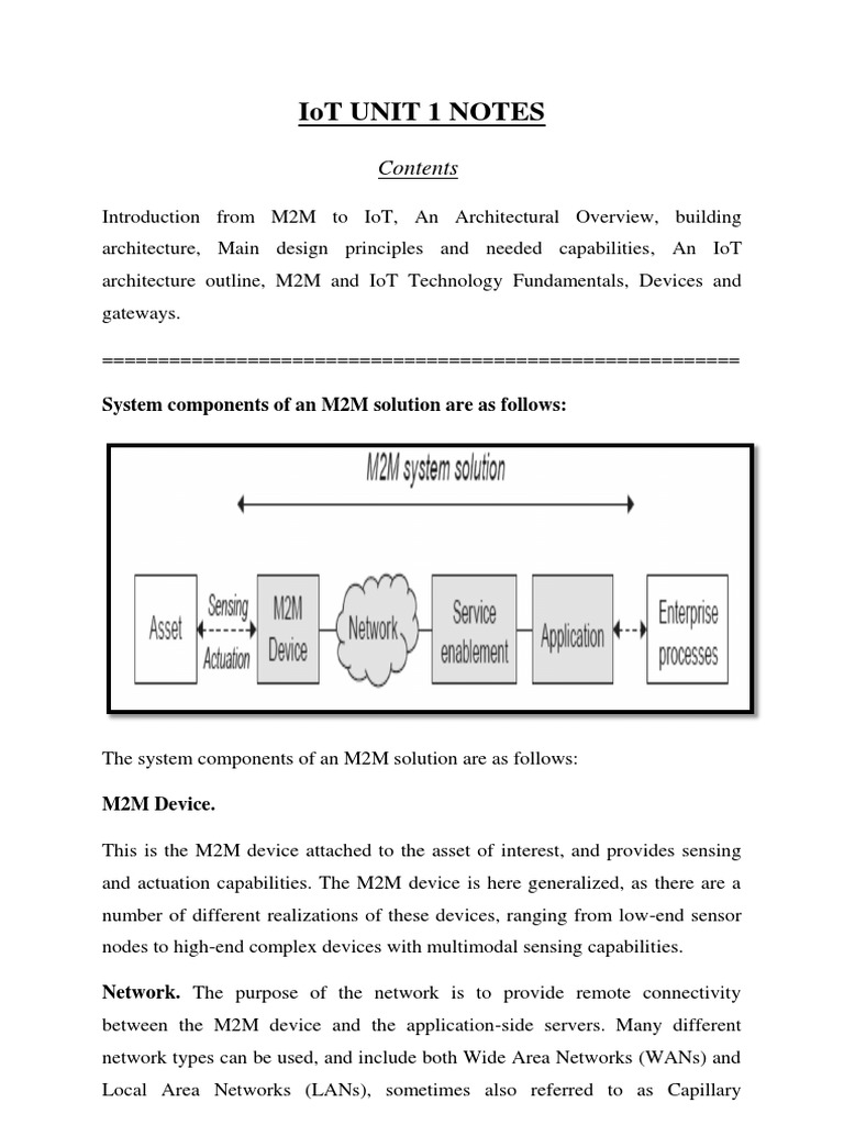 StudyMaterial IoT Unit1 | PDF | Internet Of Things | Gateway ...