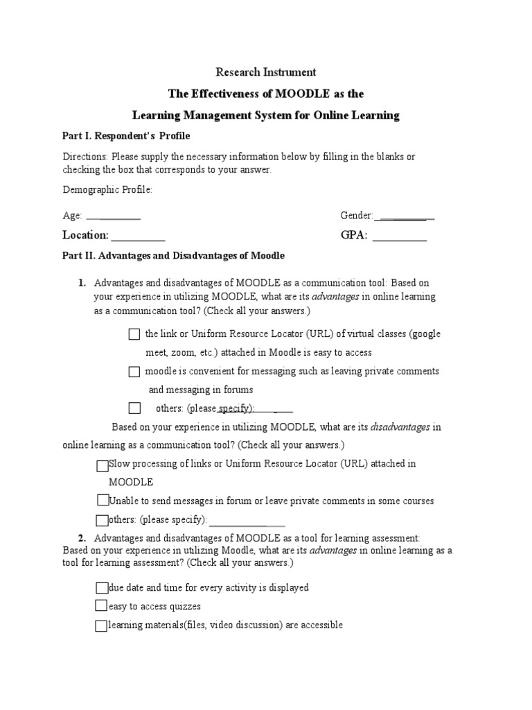 Evaluating MOODLE for Online Learning | PDF | Educational Technology ...