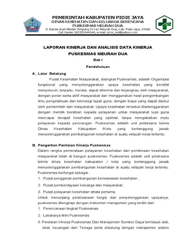 EP. 3.1.4.1 Laporan Kinerja Dan Analisis Data Kinerja Puskesmas ...
