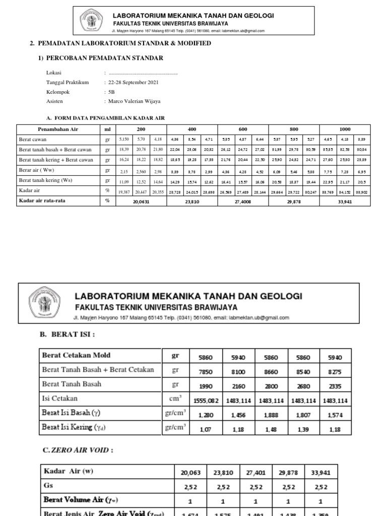 Laboratorium Mekanika Tanah Dan Geologi: Fakultas Teknik Universitas ...