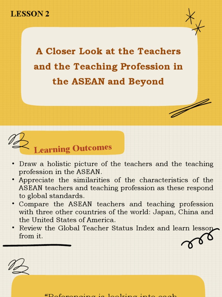 Lesson 2: A Closer Look at The Teachers and The Teaching Profession in ...