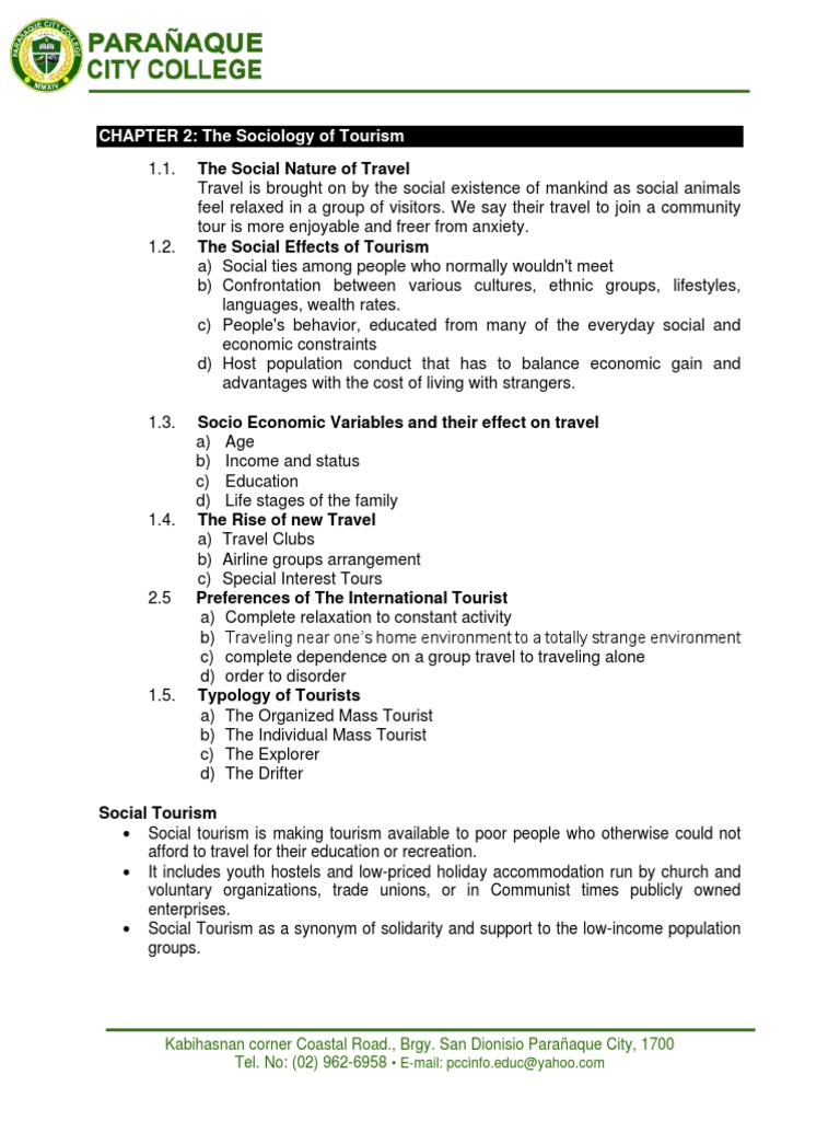 Sociology of Mass Tourism Types | PDF | Tourism | Psychological Concepts