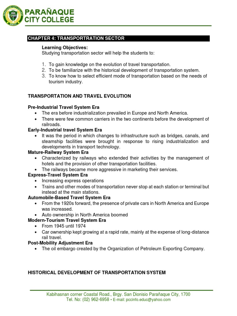Topic 4 - Transportation Sector | PDF | Transport | Cruise Ship