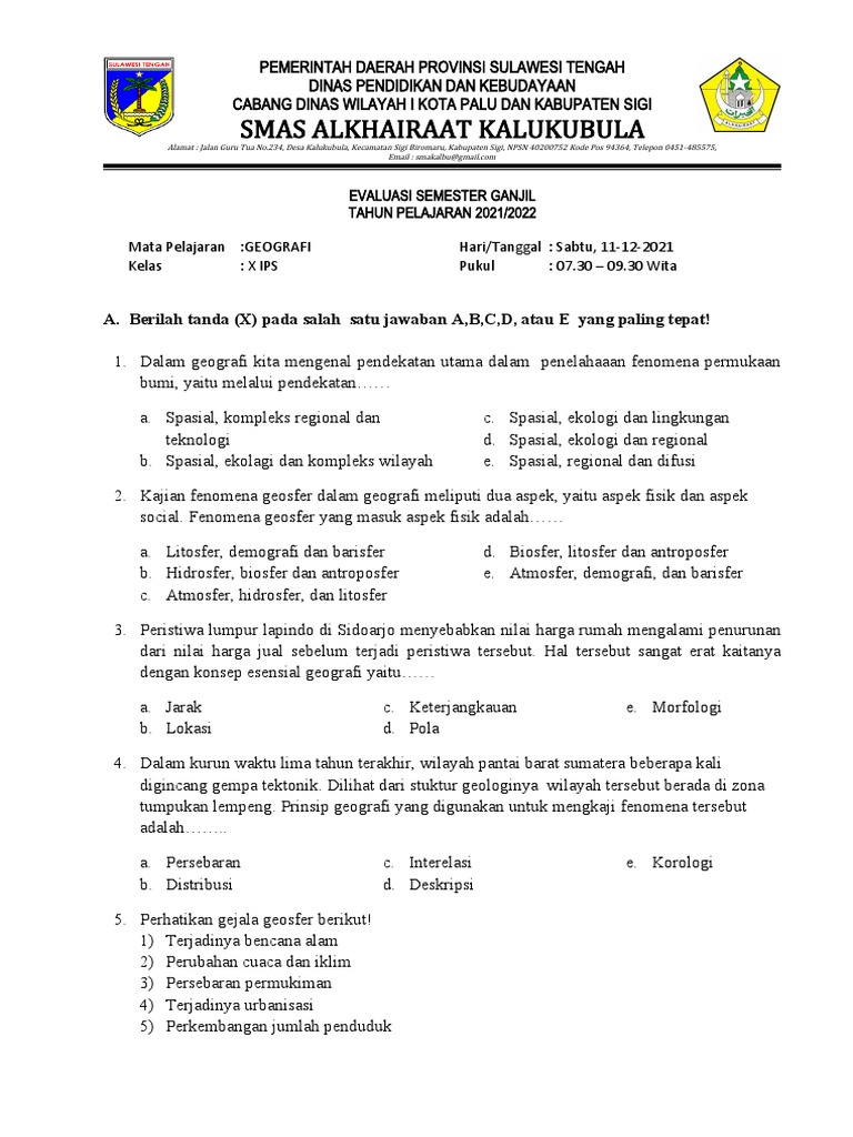 Soal Kels X IPS | PDF