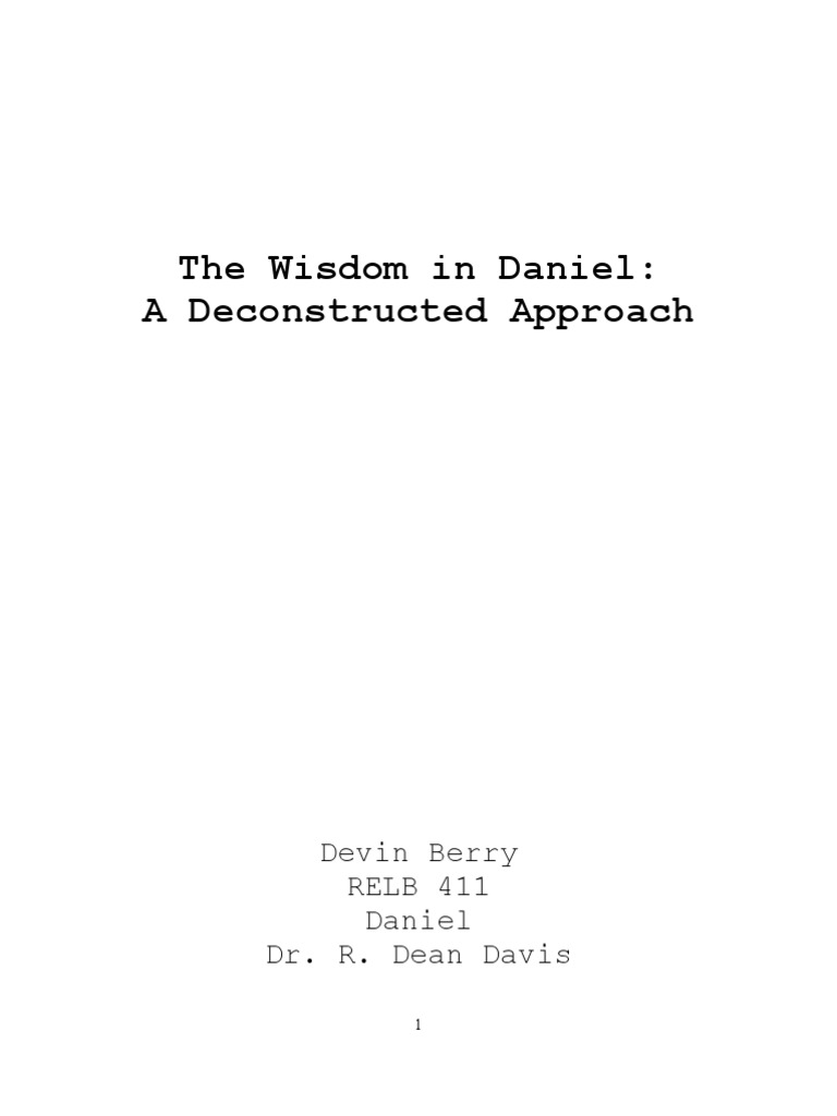 Wisdom in the Book of Daniel Explained | PDF | Shadrach, Meshach, And ...