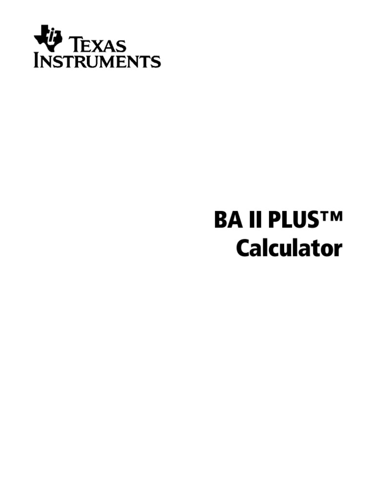 BA II Plus 說明書 | PDF | Trigonometric Functions | Present Value