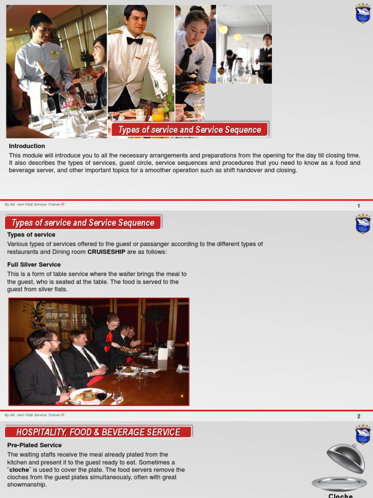 Chappter 9 Tipe of Service | PDF | Tableware | Waiting Staff