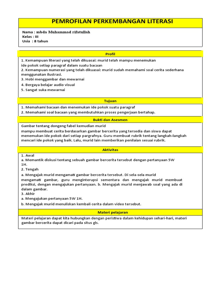 Rancangan Penyusunan Program Literasi Dan Numerasi Imeldawati | PDF