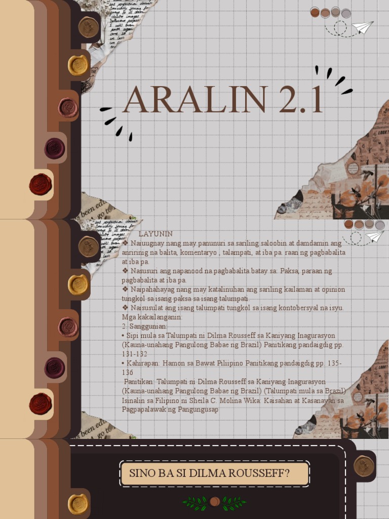 Filipino Aralin 2.1 | PDF