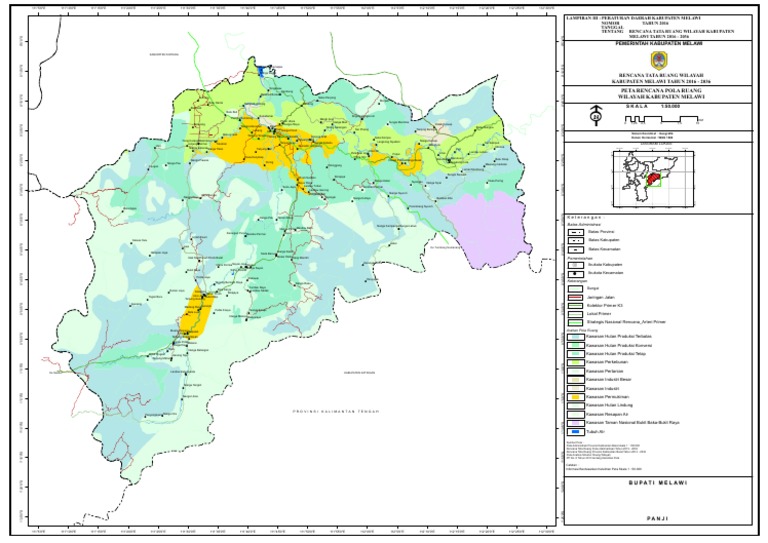 Peta RTRW Kabupaten Melawi 2016-2036 | PDF