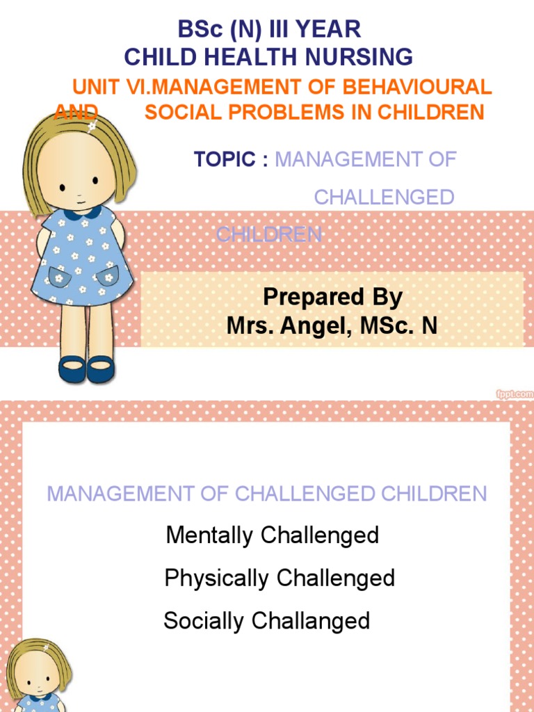 Management of Challenged Children | PDF | Disability | Intellectual ...
