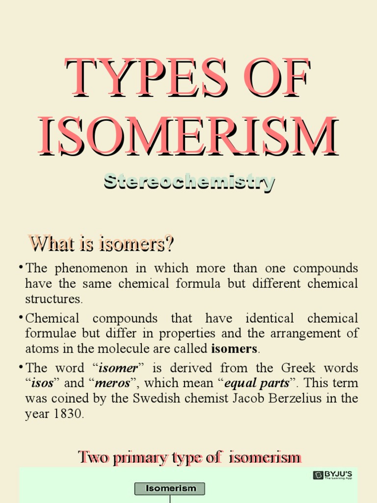 Types of Isomerism | PDF | Isomer | Space