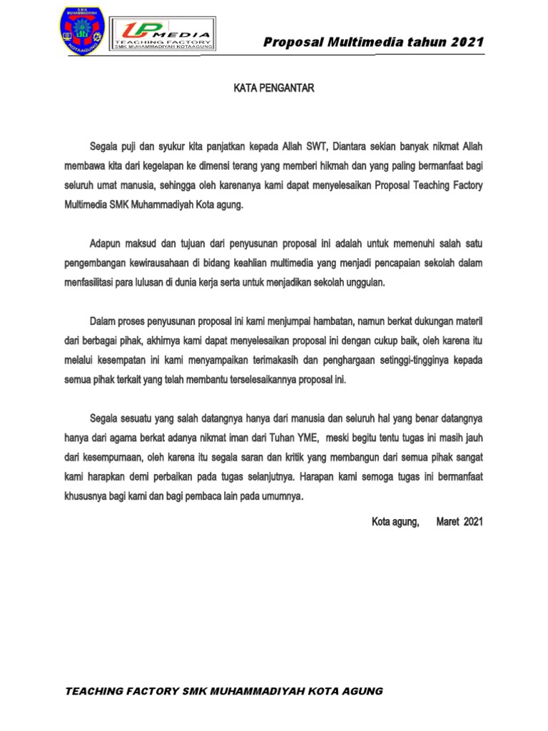 Proposal Resmi Tefa Multimedia | PDF