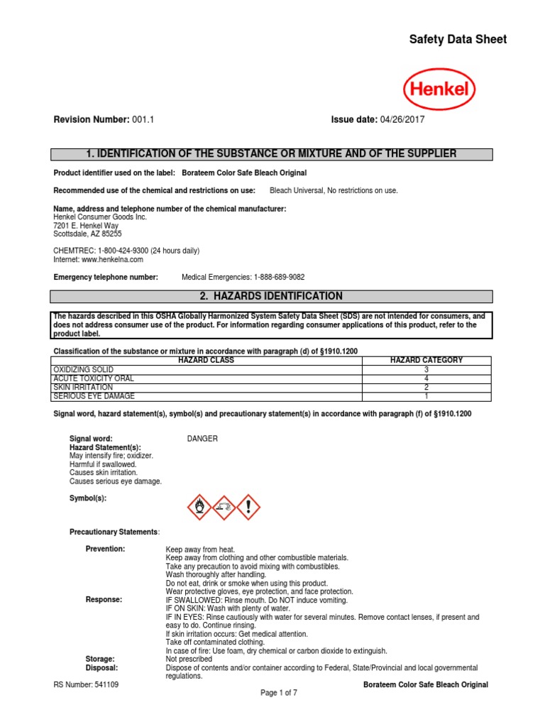 Contoh Safe Data Sheet | PDF | Dangerous Goods | Toxicity