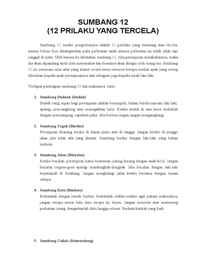 Sumbang 12 | PDF