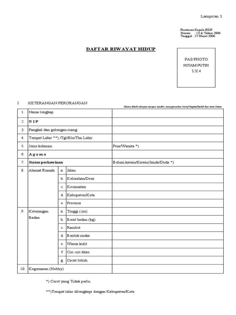 Lampiran IV Daftar Riwayat Hidup Word | PDF