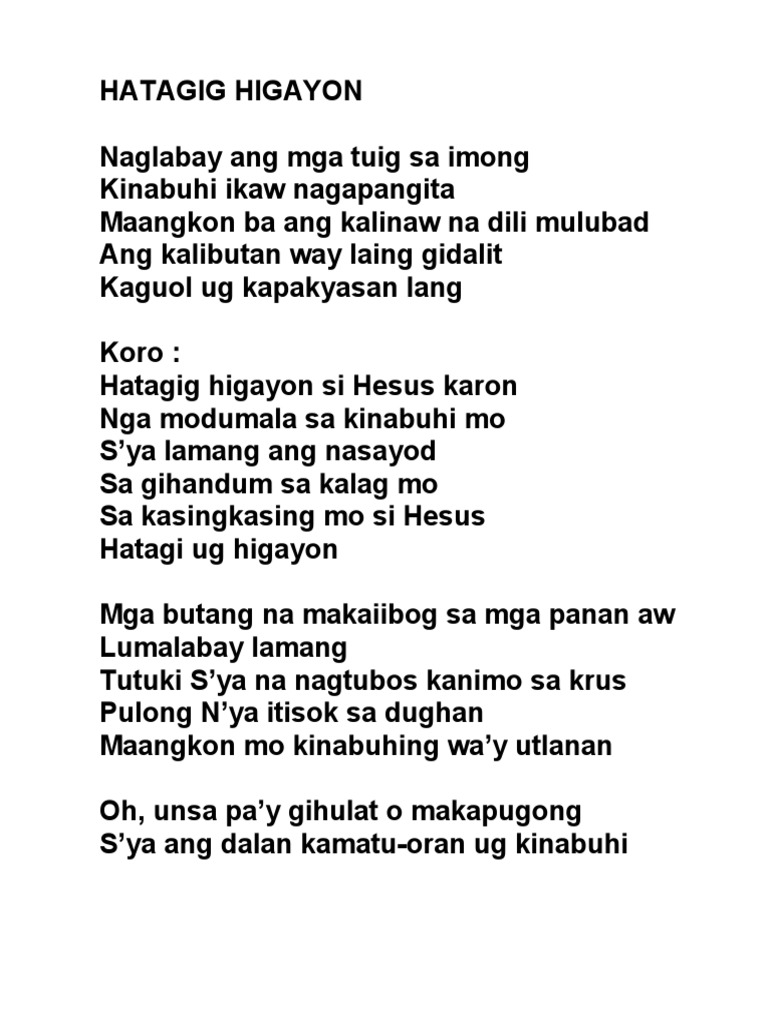 Hatagig Higayon | PDF