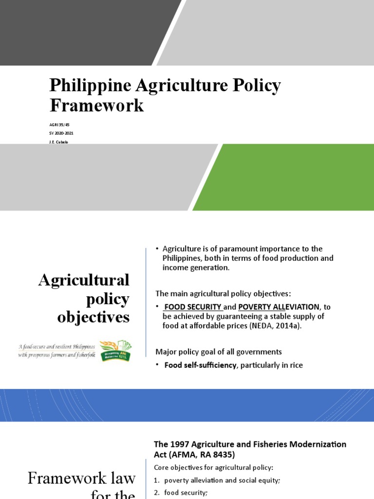 Philippine Agricultural Policy Overview | PDF | Agriculture | Asean ...