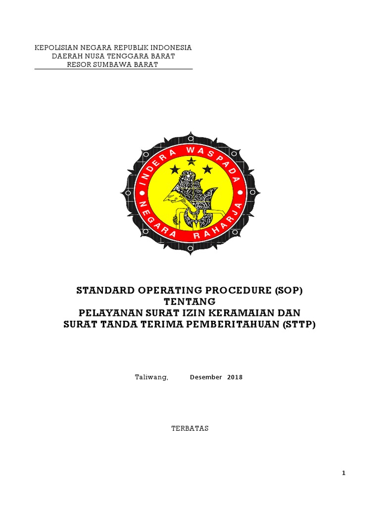 Sop Pelayanan Surat Izin Keramaian Si Dan Surat Tanda Terima Pemberitahuan STTP Semester I Dan ...