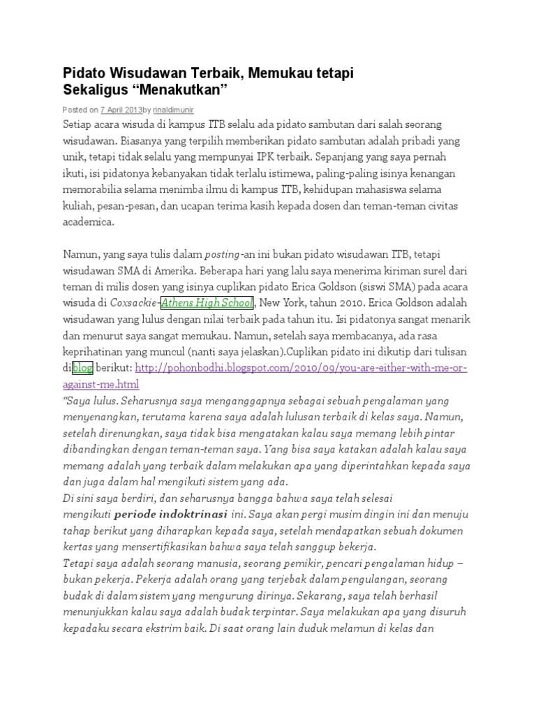Pidato Wisudawan Terbaik | PDF