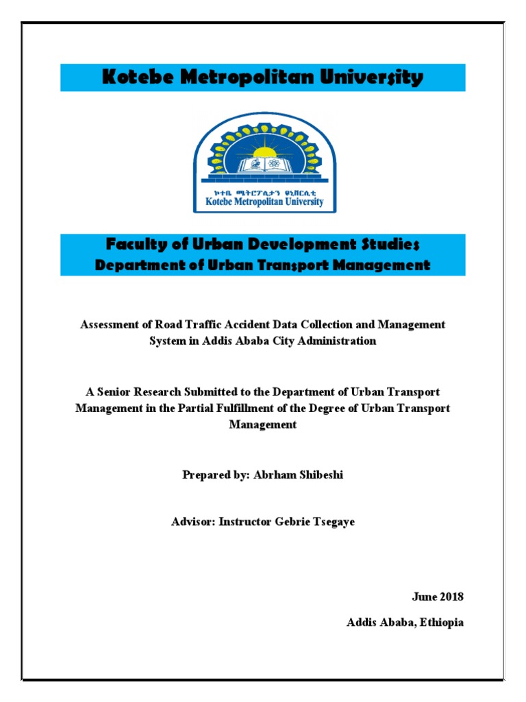 Assessment of Road Traffic Accident Data Collection and Management ...