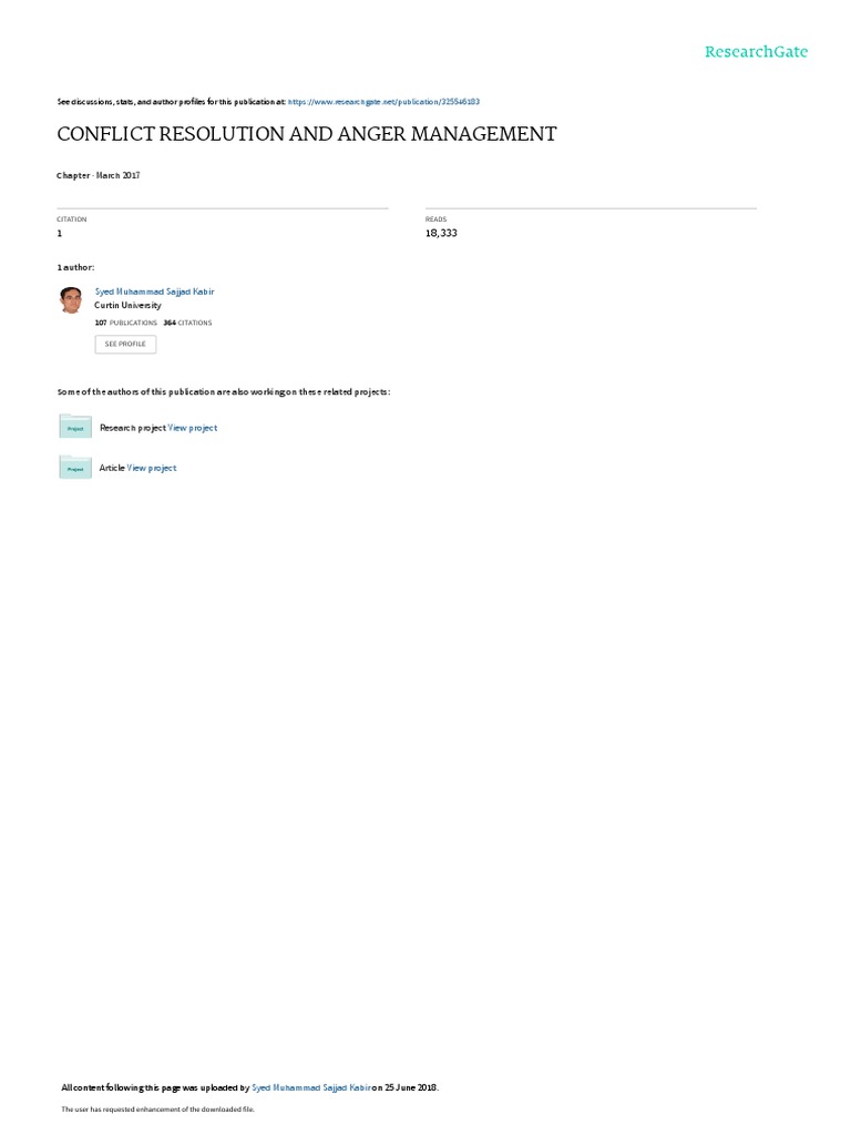 Conflict Resolution & Anger Management Guide | PDF | Anger | Conflict ...